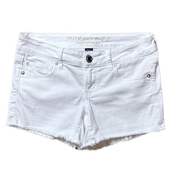 American Eagle White Jean Shorts